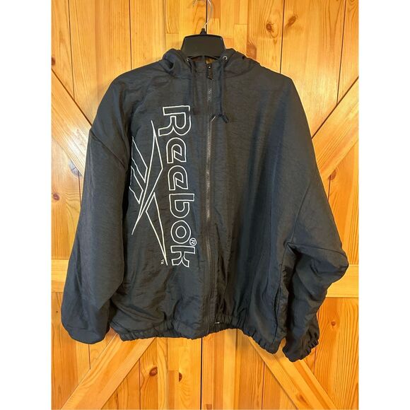 Reebok | Jackets & Coats | Vintage Reebok Jacket Large Black White ...